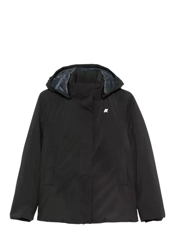 K-WAY Hooded Puffer Jacket - Black