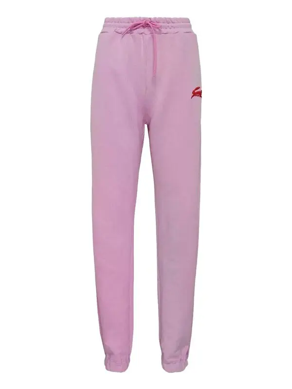 MSGM Rabbit-embroidered Track Pants - Pink
