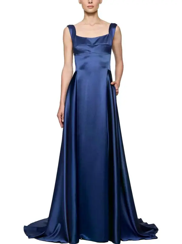 ATU BODY COUTURE Square-neck A-line Gown - Blue