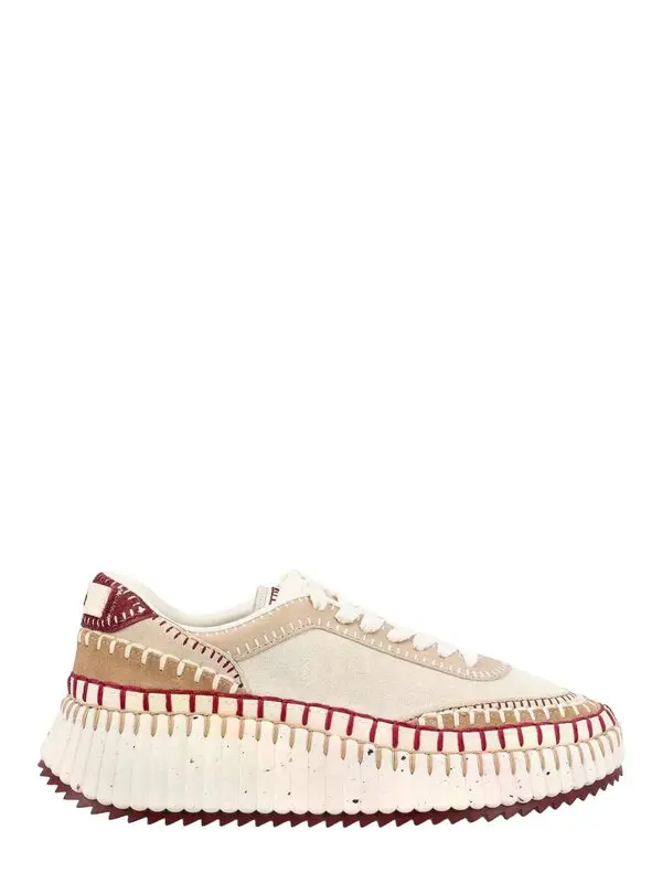 Chloé Nama Textured-sole Sneakers - Neutrals
