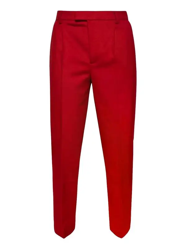 VTMNTS Pleated-front Wool Trousers - Red