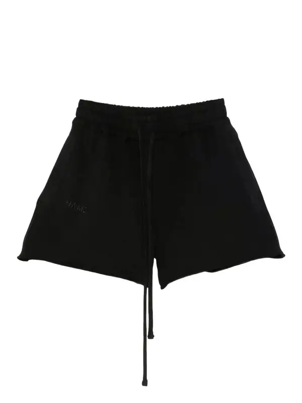 HAMZA Drawstring Elastic-waist Shorts - Black