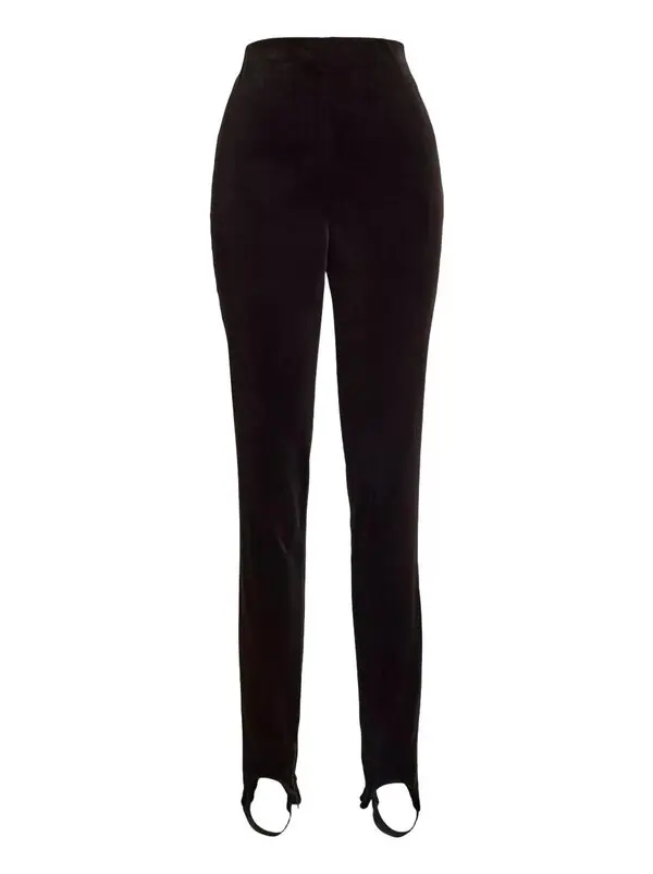 Ralph Lauren High-waisted Velvet Trousers - Black