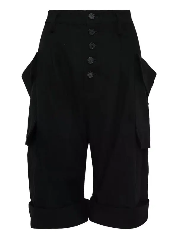 Yohji Yamamoto Button-fastening Cargo Shorts - Black