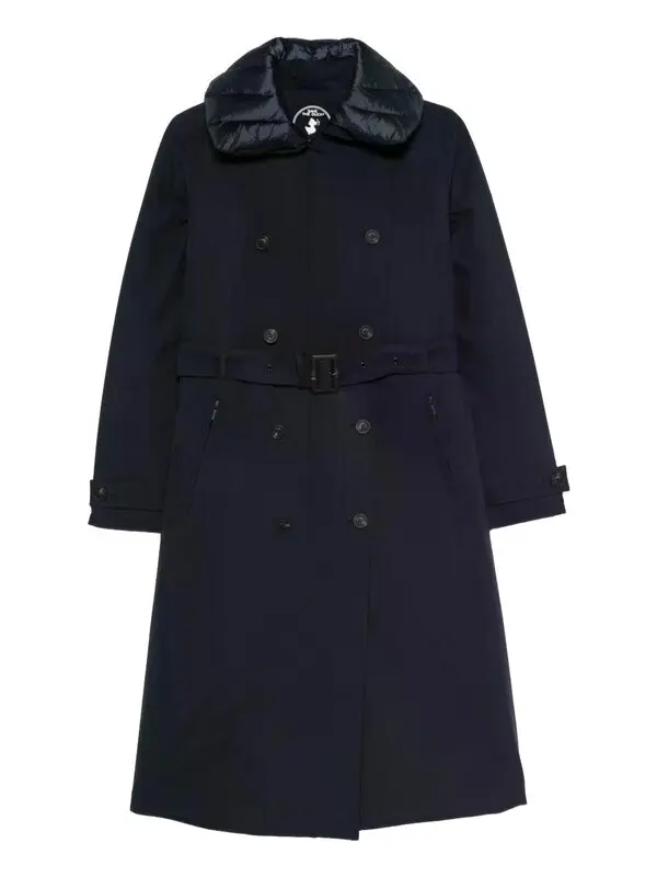 SAVE THE DUCK Quilted Collar Belted Coat - Blue