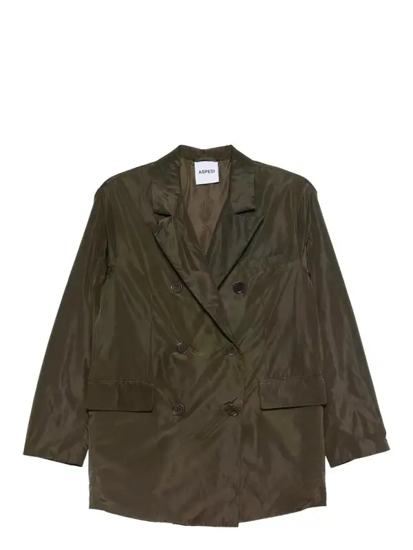 Aspesi Double-breasted Buttoned Coat - Green
