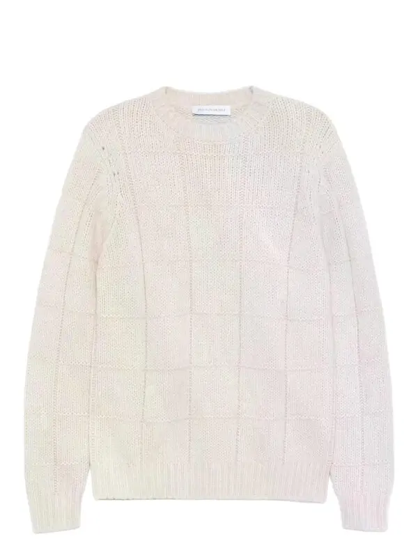 Iris Von Arnim Panelled Knitted Sweater - White