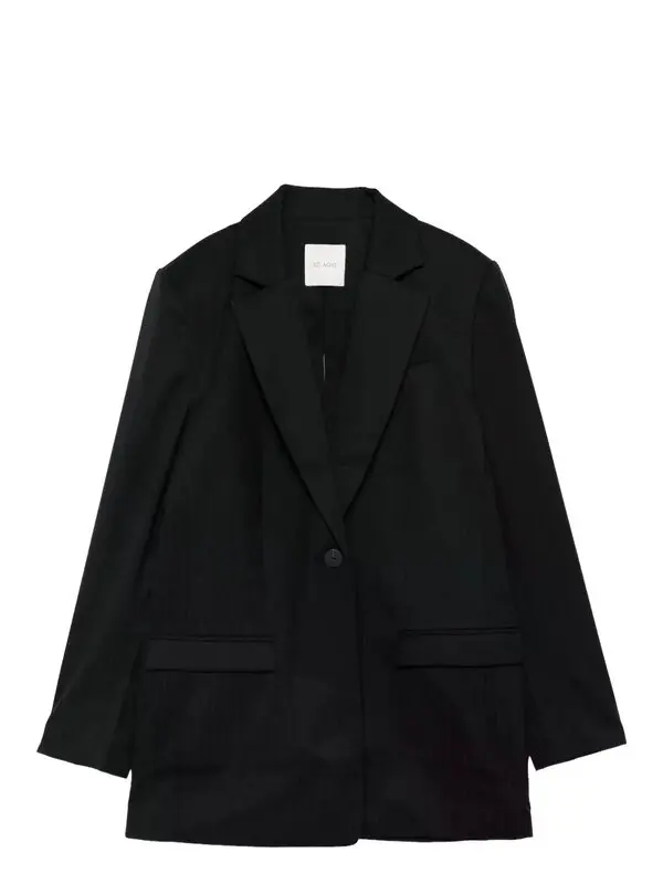 ST. AGNI Pinstriped Blazer With Split Detail - Black