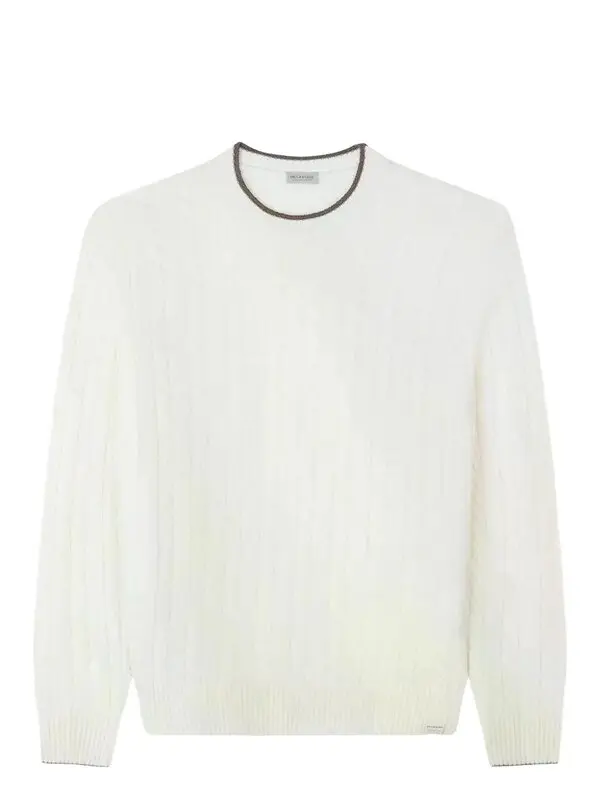 Paul & Shark Cable-knit Crew-neck Sweater - White