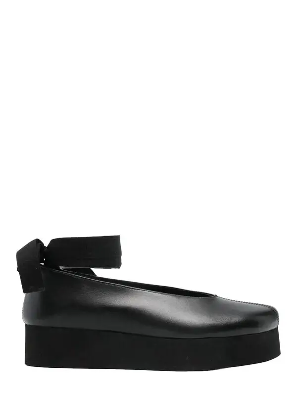 Comme Des Garçons Ribbon-bow Platform Ballet Flats - Black