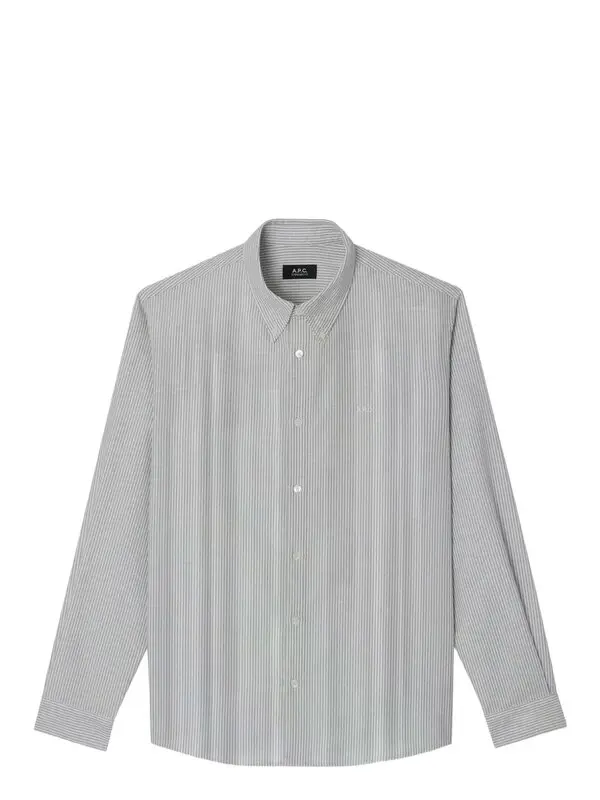 A.p.c. Striped Long-sleeve Shirt - Grey