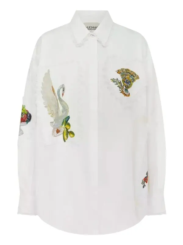 ALEMAIS Orazio Lace-panel Shirt - White