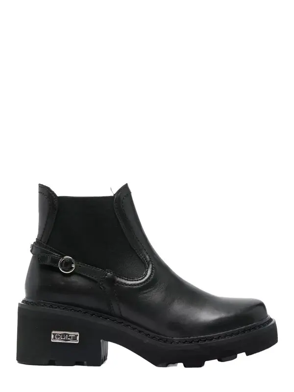 CULT Elastic-panelled Buckle Chelsea Boots - Black