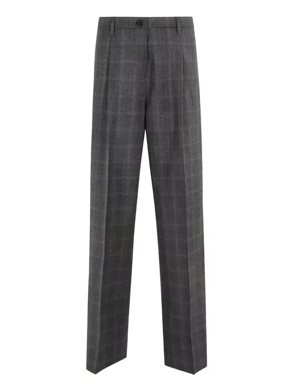 Aspesi Checked Trousers - Grey