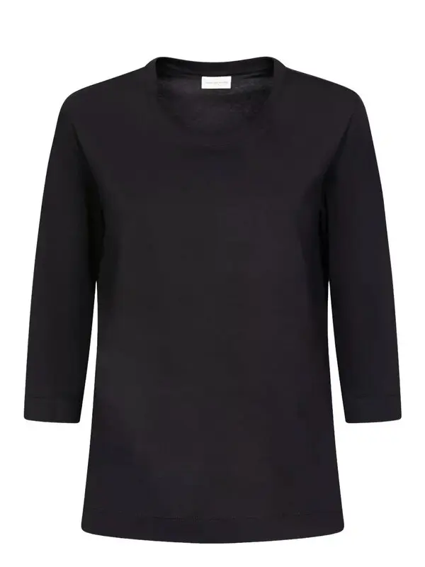 Dries Van Noten Three-quarter Sleeve Cotton T-shirt - Black