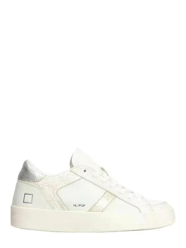 D.a.t.e. Texture-leather Stripe Sneakers - White
