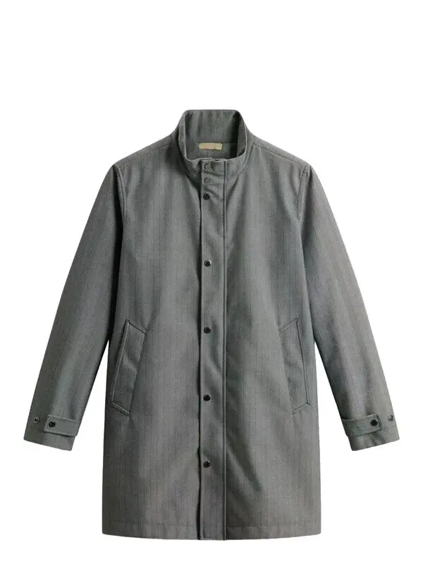 Woolrich Herringbone-pattern Coat - Grey
