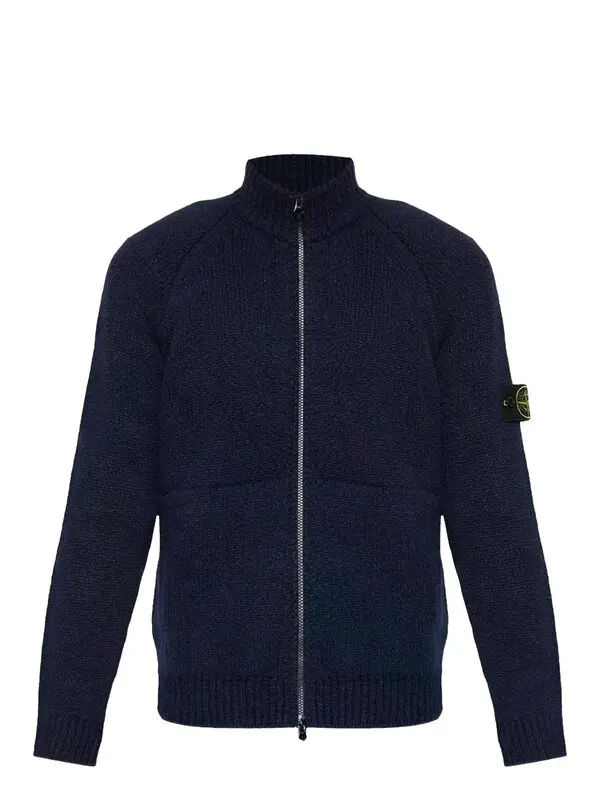 Stone Island Zip-front Wool Sweater - Blue