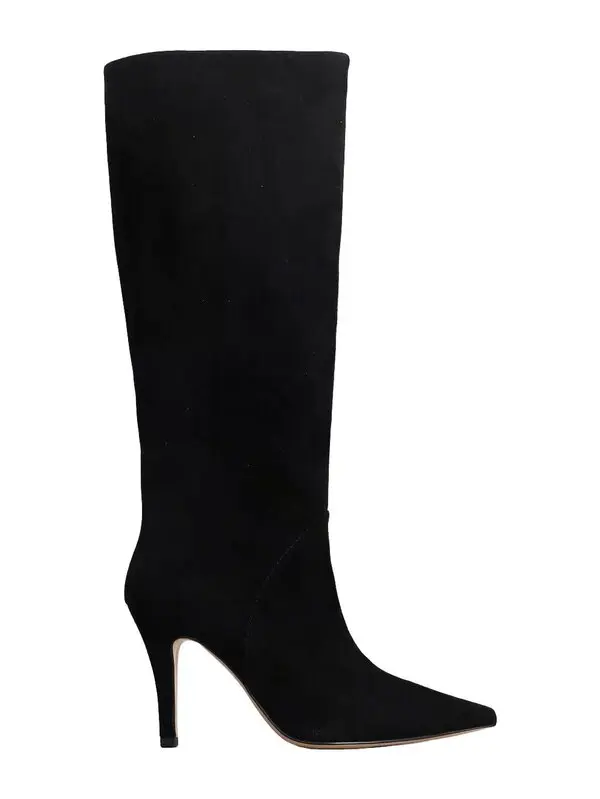 Lola Cruz Pointed-toe Knee-high Boots - Black