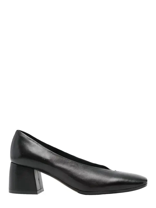 LORENA PAGGI Block-heel Square-toe Pumps - Black
