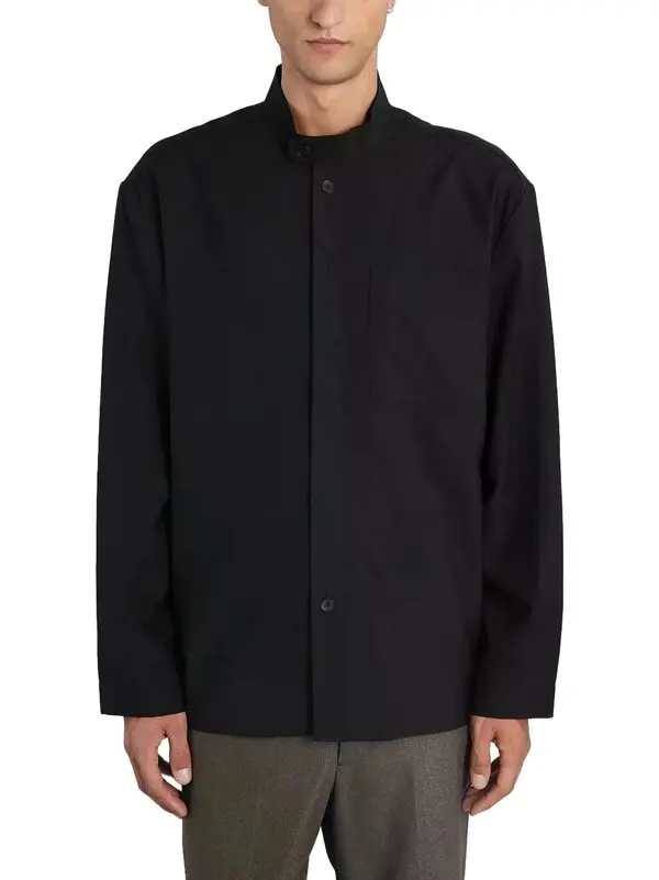 ENTIRE STUDIOS Mandarin-collar Pocket Shirt - Black
