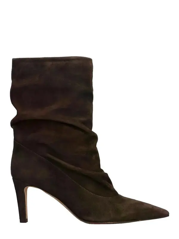 THE SELLER Suede Pointed-toe Stiletto Boots - Brown