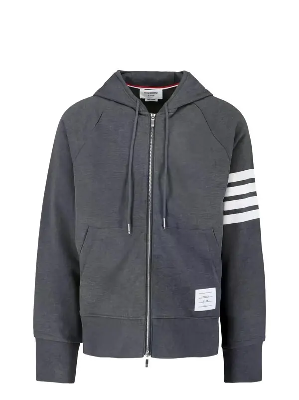 Thom Browne 4-bar Stripe Zip-up Hoodie - Grey