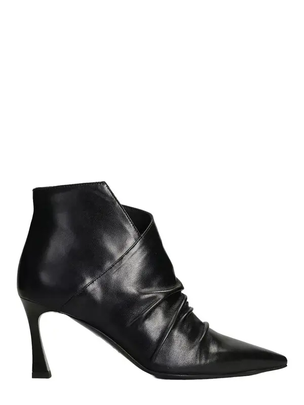 THE SELLER 80mm Ruched Pointed-toe Ankle Boots - Black