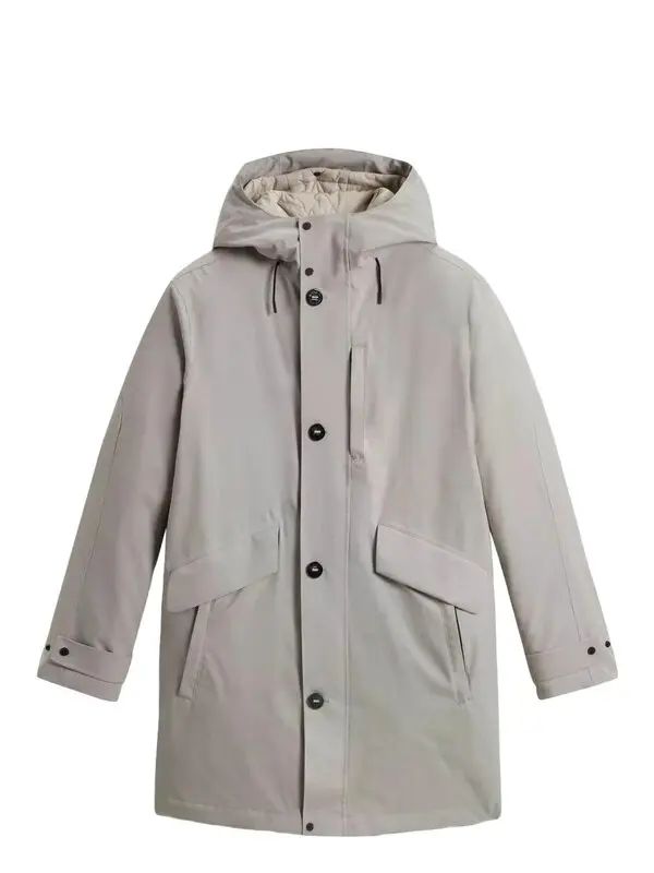 Woolrich Hooded Raincoat - Grey