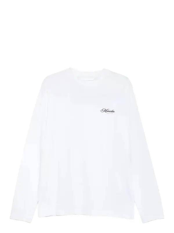 Moncler Logo-embroidered Long-sleeve T-shirt - White