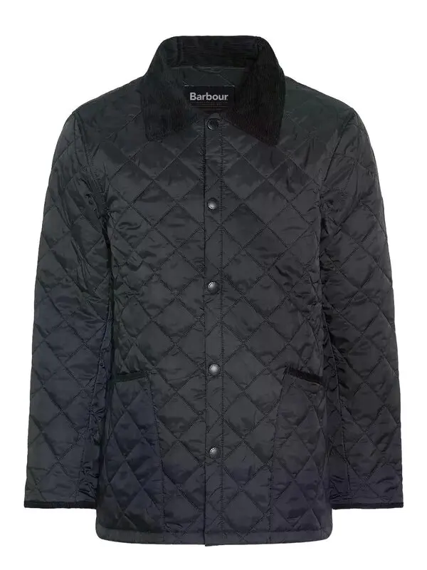 Barbour Diamond-quilted Corduroy-collar Jacket - Black