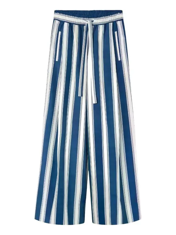 LEE MATHEWS Eddie Striped Trousers - Blue
