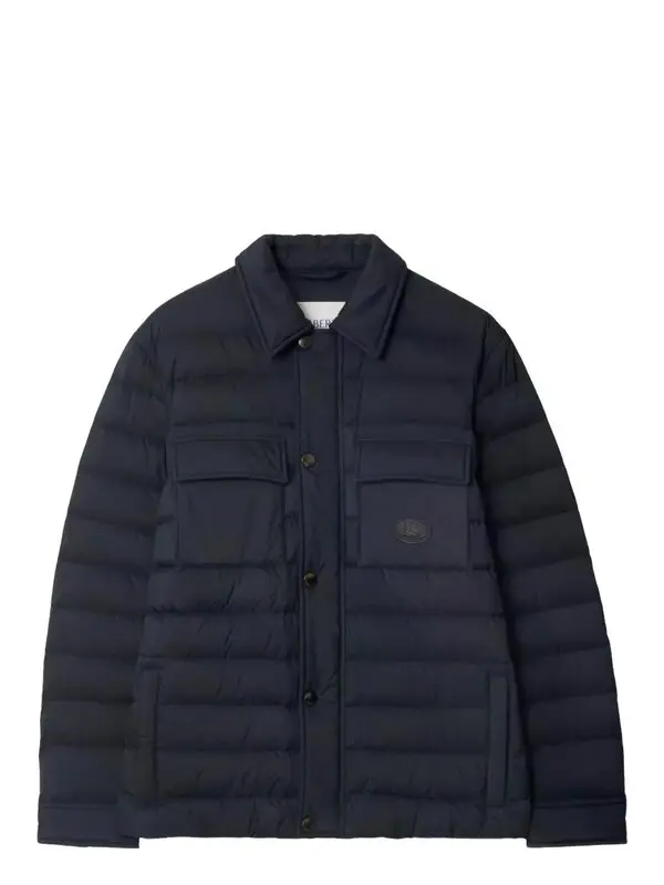 Burberry Padded Button-up Jacket - Blue