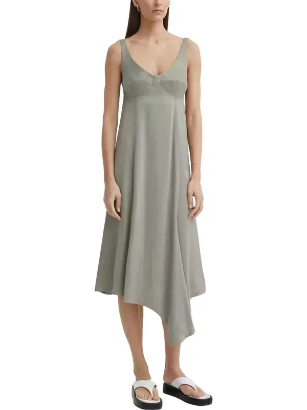AERON Asymmetrical Draped Dress - Green