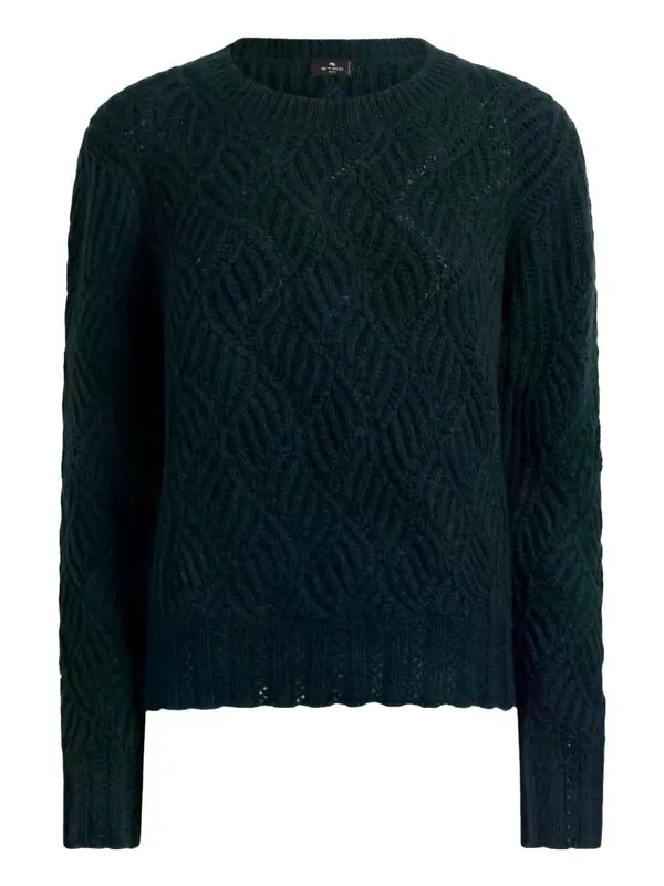 Etro Perforated Pattern Cashmere Sweater - Green