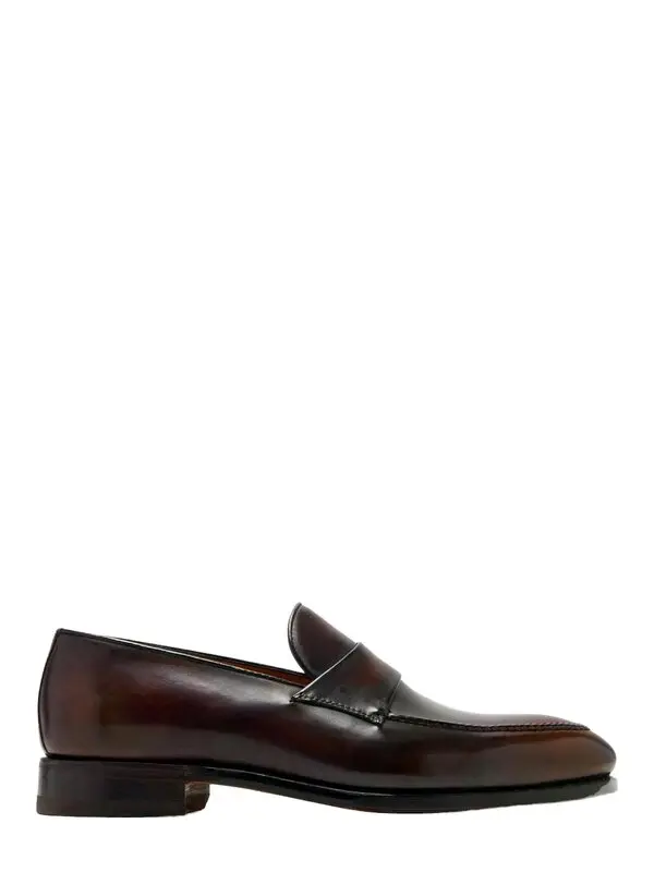 Bontoni Leather Penny Loafers - Brown