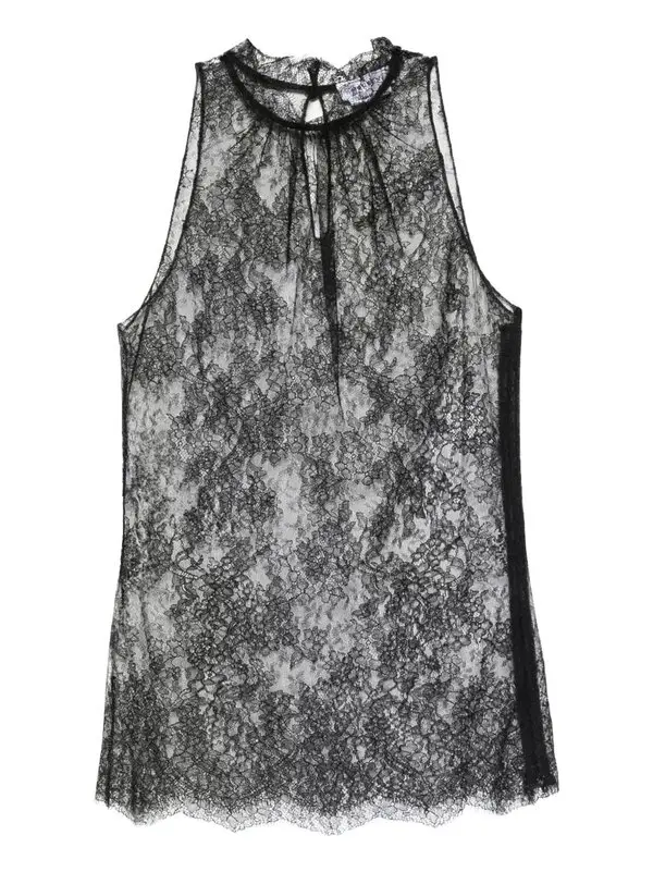 Alexander McQueen Lace Halter-neck Top - Black