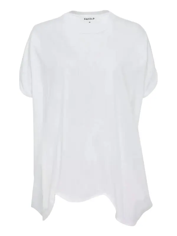 ENFOLD Asymmetric Cotton T-shirt - White