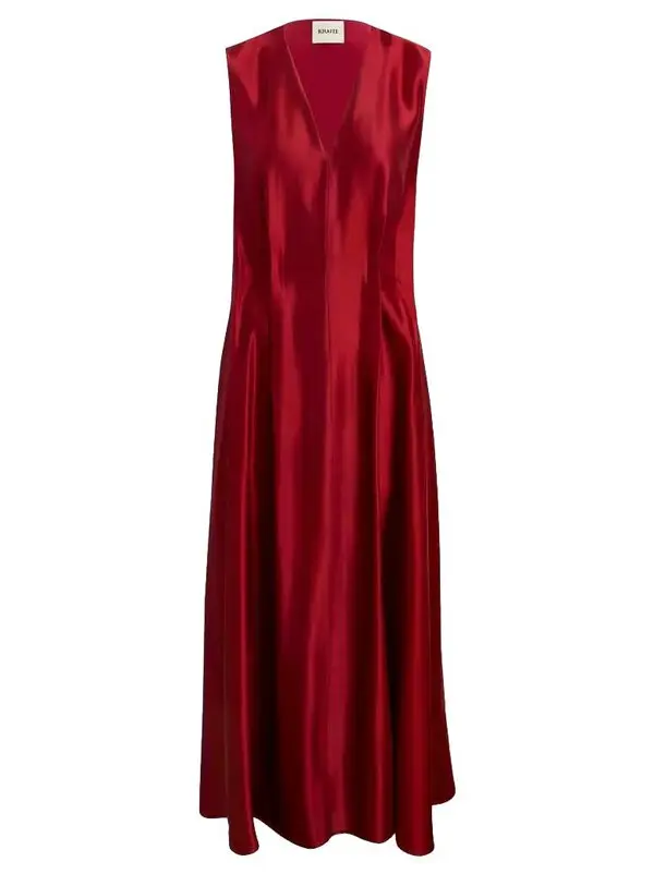 Khaite Syd" Dress In Silky Italian Twill - Red