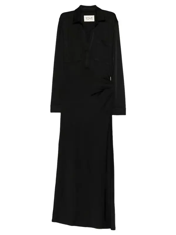 Tove Iana Draped Dress - Black