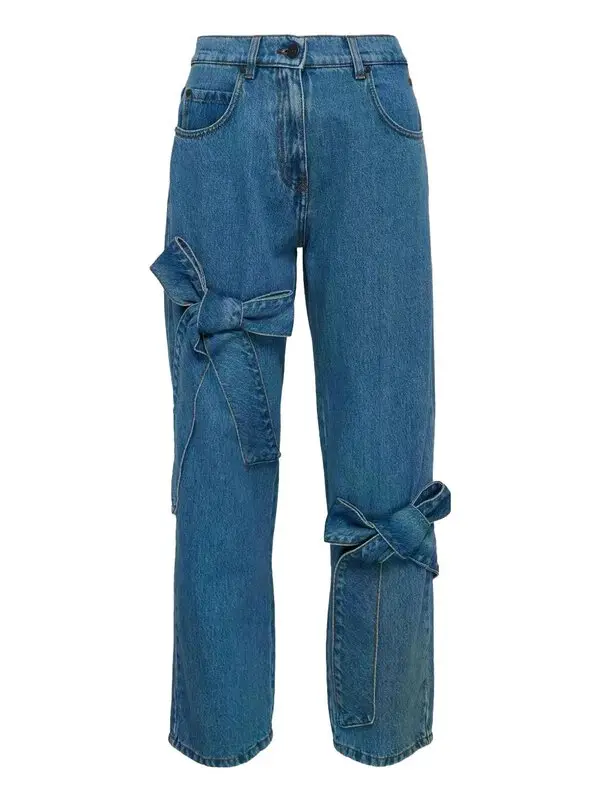 MSGM Knot-detail Jeans - Blue