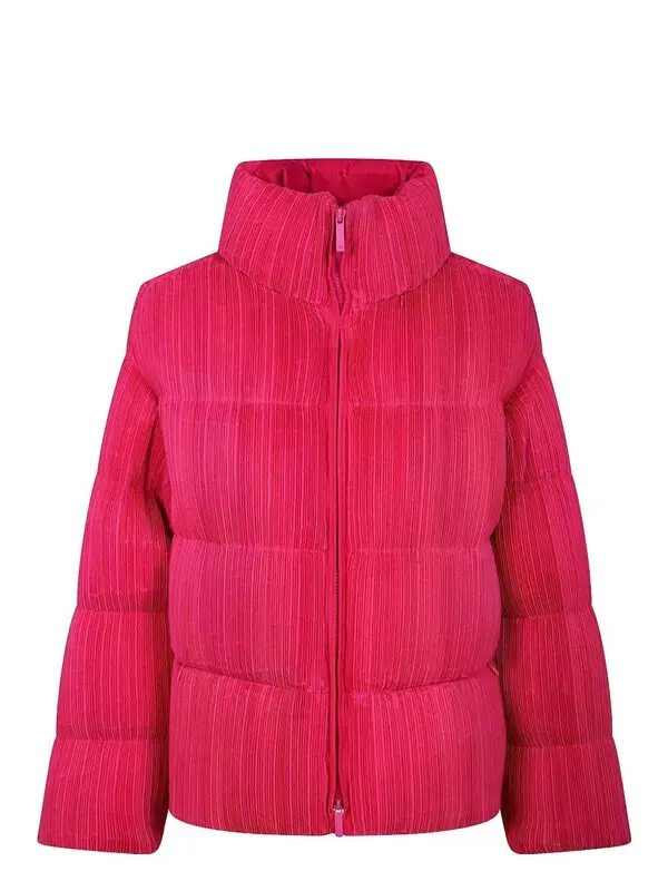 Emporio Armani Plissé-effect Padded Coat - Pink
