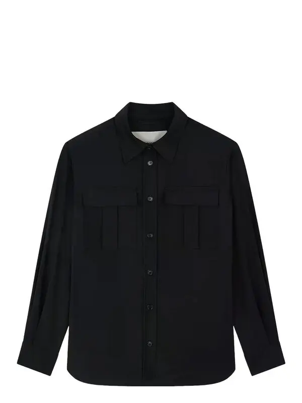 Paul & Shark Wool Flap-pocket Overshirt - Black