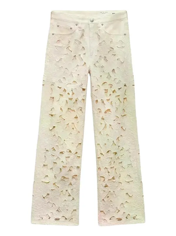 Rag & Bone Logan Laser-cut Jeans - Neutrals
