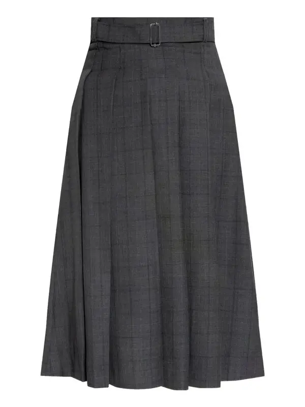 Officine Générale Pleated Checked Skirt - Grey
