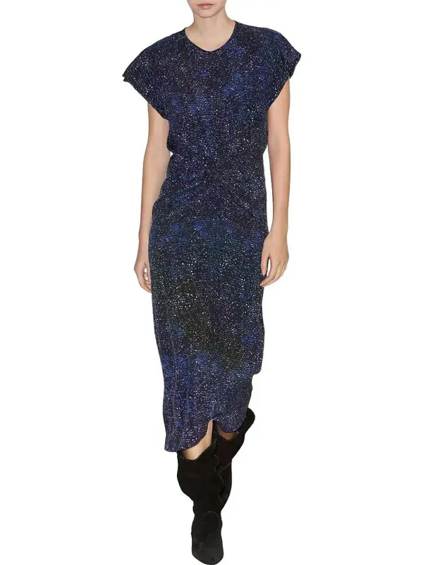 Isabel Marant Terena Sequin-embellished Twisted Midi Dress - Blue