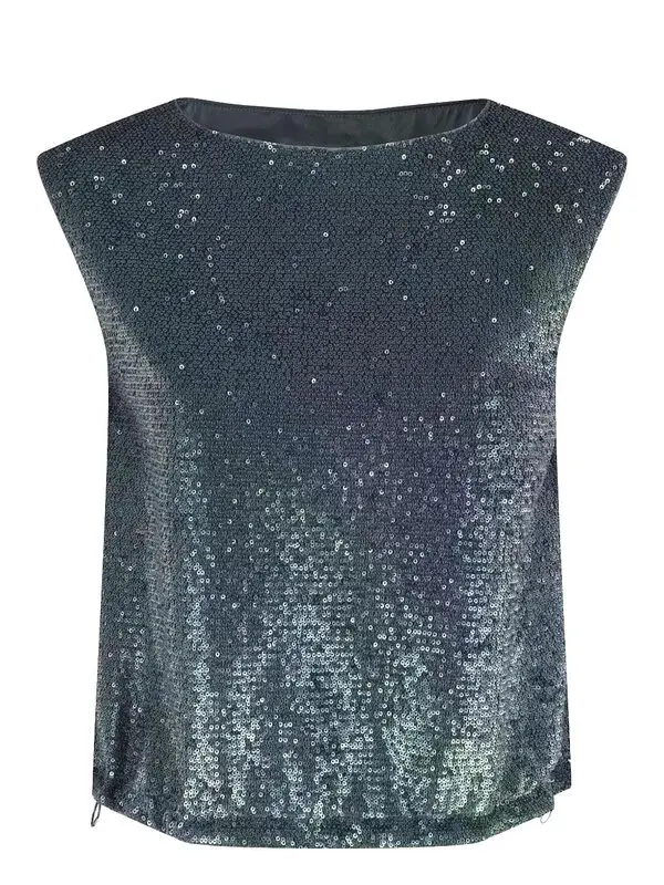 Herno Sequin-embellished Sleeveless Top - Blue