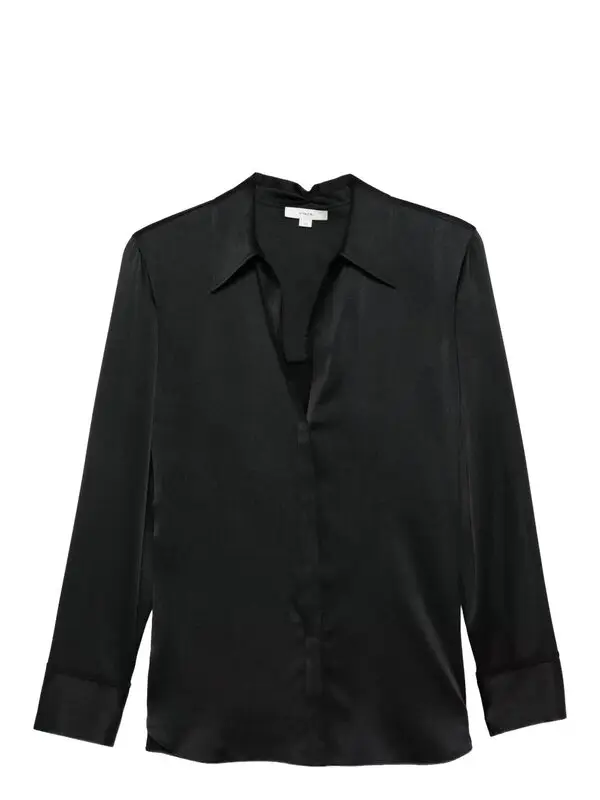 Vince Satin Button-down Shirt - Black