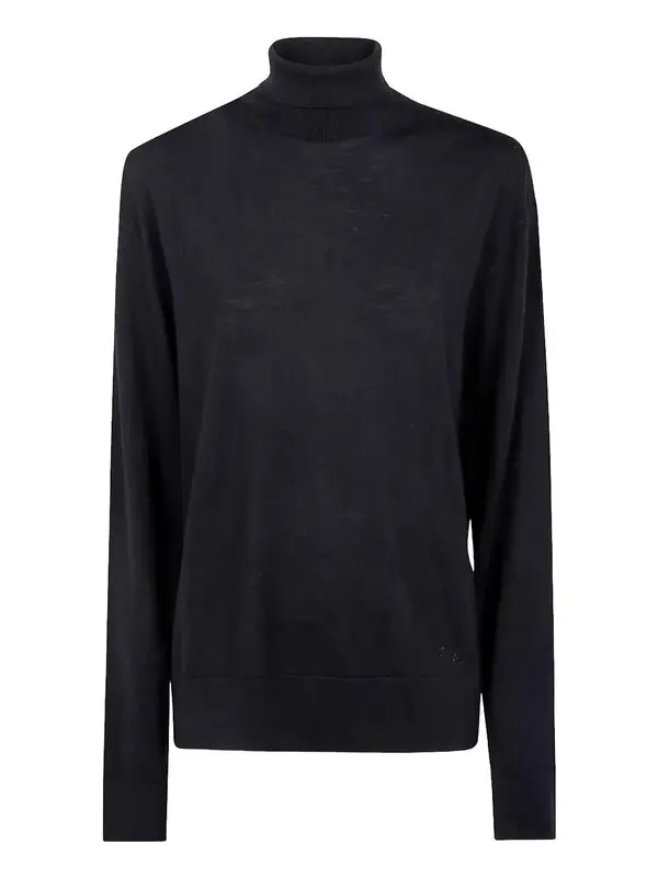 LANEUS Turtleneck Merino-wool Sweater - Black