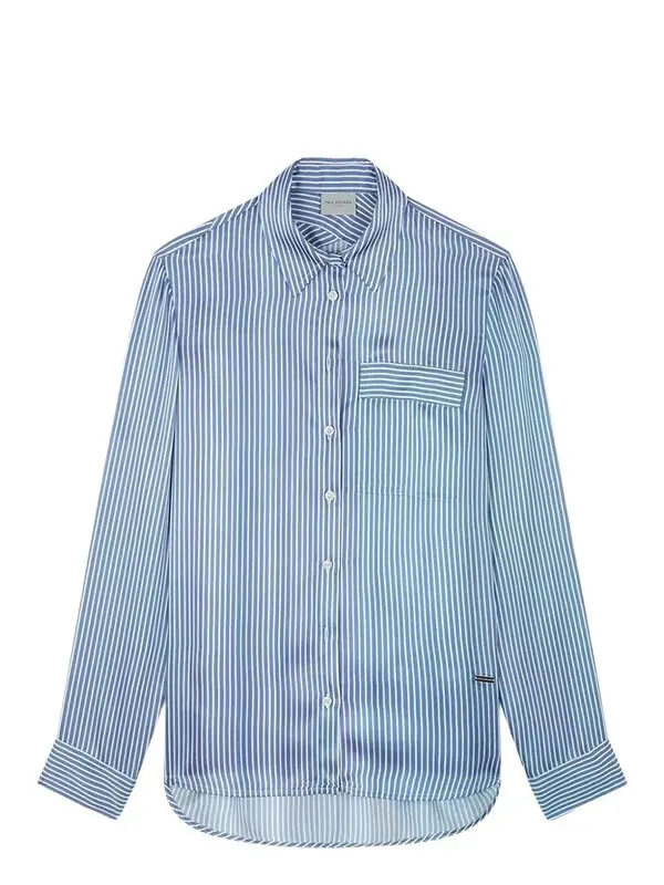 Paul & Shark Silk-blend Striped Shirt - Blue